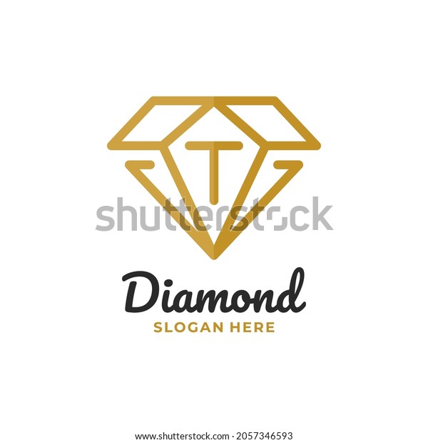 Letter T Diamond Logo Template Design Stock Vector (Royalty Free ...