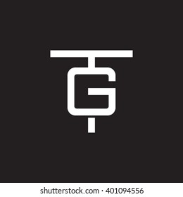 Letter T G Monogram Logo Black Stock Vector (Royalty Free) 401084716 ...