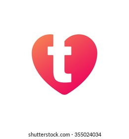 Letter T Heart Shape Icon Logo Stock Vector (Royalty Free) 355024034 ...