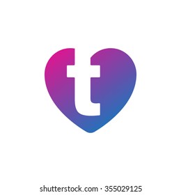 Letter T Heart Shape Icon Logo: เวกเตอร์สต็อก (ปลอดค่าลิขสิทธิ์ ...