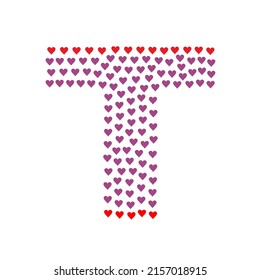 Letter T Hearts Vector Design Illustration Stock Vector (Royalty Free ...
