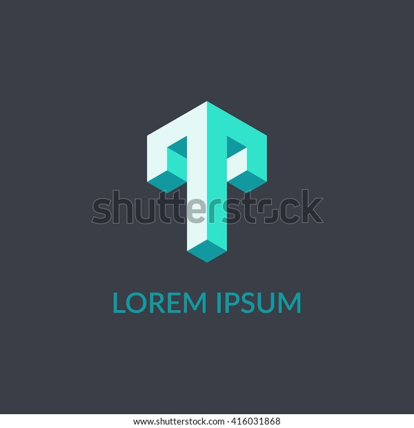 Letter T Isometric Logo Design Stock Vector (Royalty Free) 416031868 ...