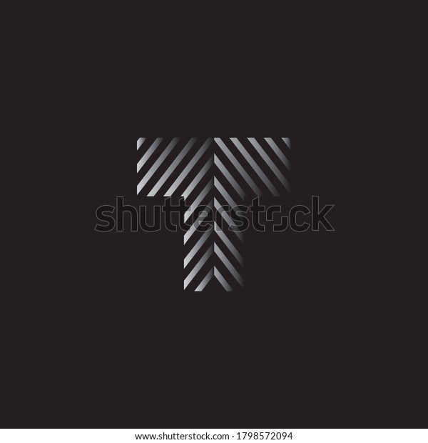 Letter T Line Art Gradient Simple Stock Vector (Royalty Free ...