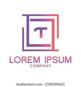 Letter T Line Logo Designcreative Minimal Stock Vector (Royalty Free ...