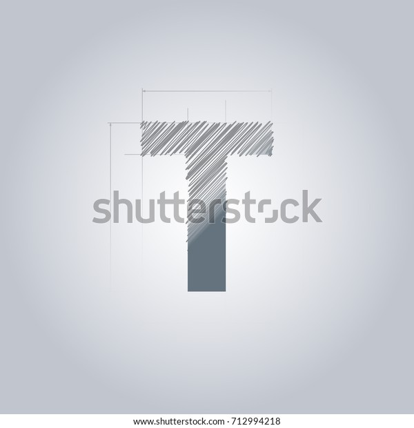 Letter T Logo Alphabet Logotype Architectural Stock Vector (Royalty ...