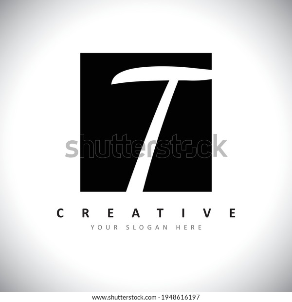 Letter T Logo Black White Letters Stock Vector (Royalty Free ...