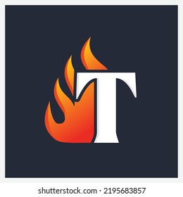 Letter T Logo Fire Flame Design Stock Vector (Royalty Free) 2195683857 ...