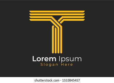Letter T Logo Simple Elegant Flat Stock Vector (Royalty Free ...