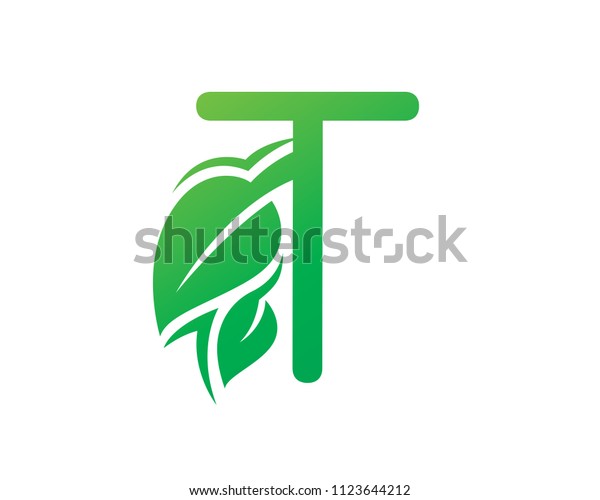 Letter T Nature Logo Design Template Stock Vector (Royalty Free ...