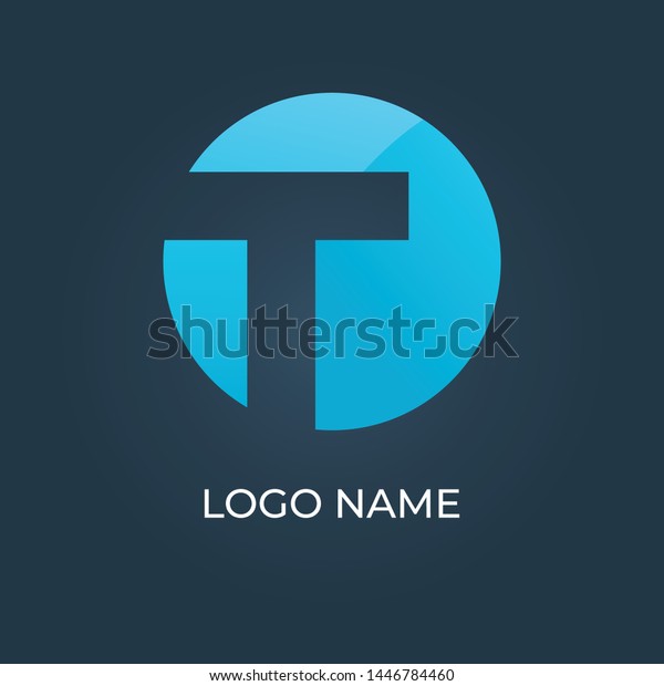 Letter T On Circle Logo Isolated Stock Vector (Royalty Free) 1446784460