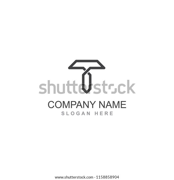 Letter T Outline Stroke Vector Logo Stock Vector (Royalty Free ...