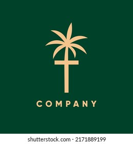 Letter T Palm Tree Logo Design Stock Vector (Royalty Free) 2171889199 ...
