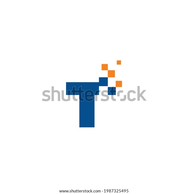 Letter T Pixel Logo 001 Stock Vector (Royalty Free) 1987325495 ...