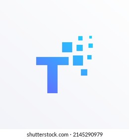 Letter T Pixel Technology Logo Design Stock Vector (Royalty Free ...