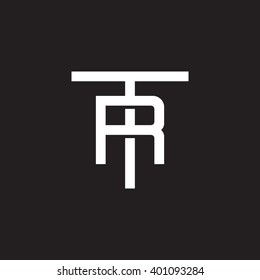 Letter T R Monogram Logo White Stock Vector (Royalty Free) 401093284 ...