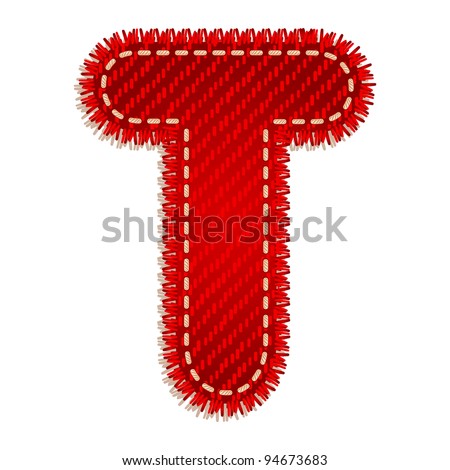 Letter T Red Textile Alphabet Stock Vector (Royalty Free) 94673683 ...