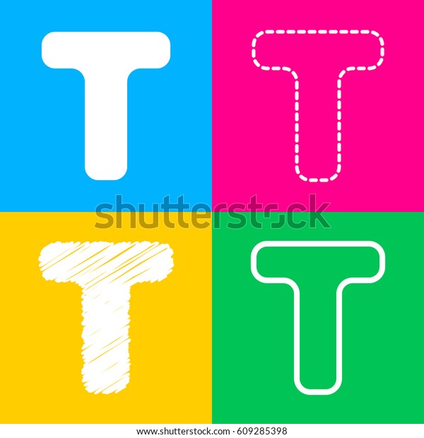 Letter T Sign Design Template Element Stock Vector (Royalty Free ...