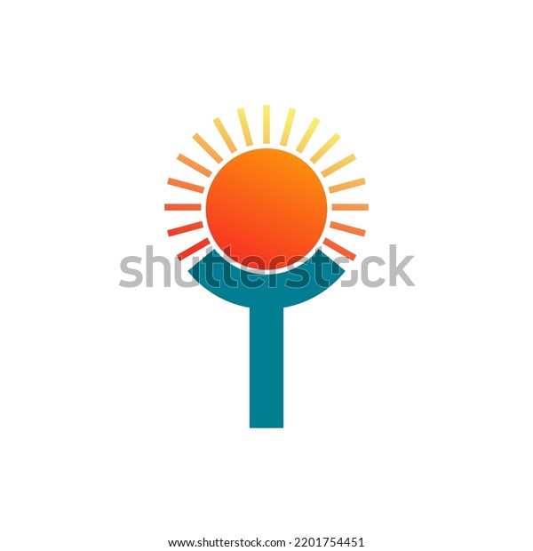 Letter T Sun Logo Desiign Vector Stock Vector (Royalty Free) 2201754451 ...