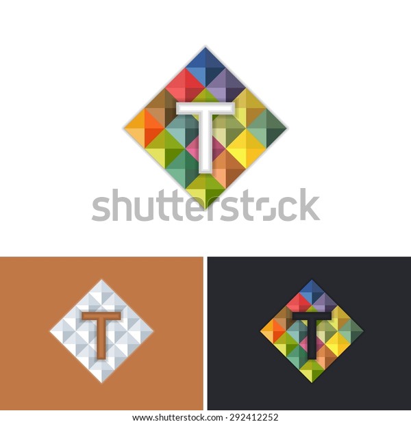 Letter T Symbol Triangle Low Poly Stock Vector (Royalty Free) 292412252