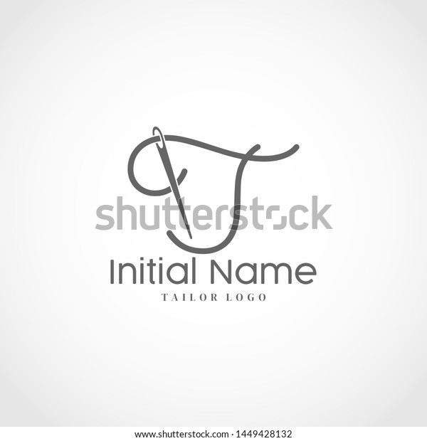 Letter T Tailor Logo Needle Thread Stock Vector (Royalty Free ...