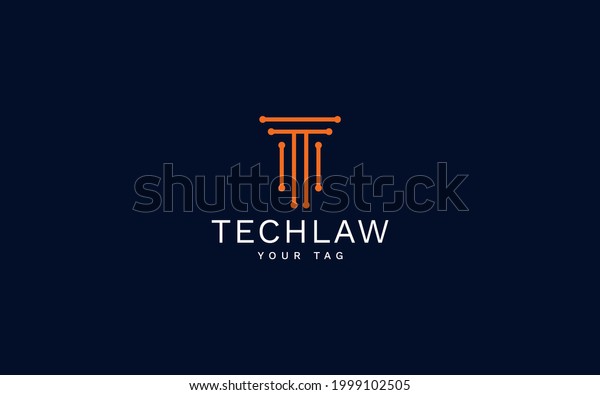 Letter T Tech Technolgy Law Sign Stock Vector (Royalty Free) 1999102505