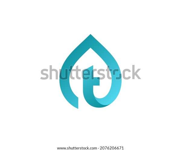 Letter T Water Drop Logo Icon Stock Vector (Royalty Free) 2076206671 ...