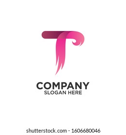 Letter T Wave Logo Design Stock Vector (Royalty Free) 1606680046
