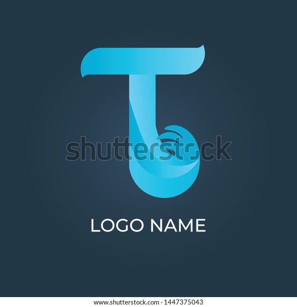 Letter T Wave Logo Isolated Alphabet Stock Vector (Royalty Free ...