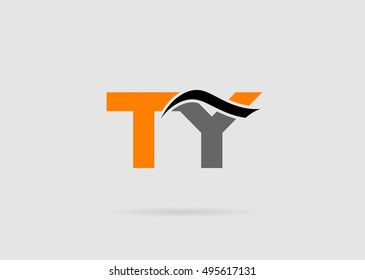 Letter T Y Monogram Logo Stock Vector (Royalty Free) 495617131 ...