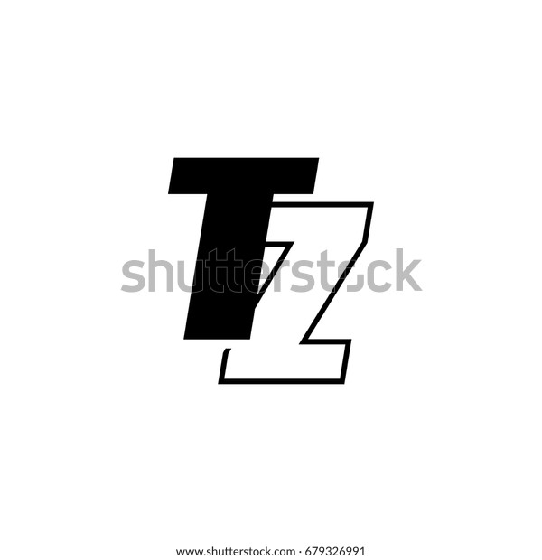 Letter T Z Logo Overlapping Black Stock Vector (Royalty Free) 679326991 ...