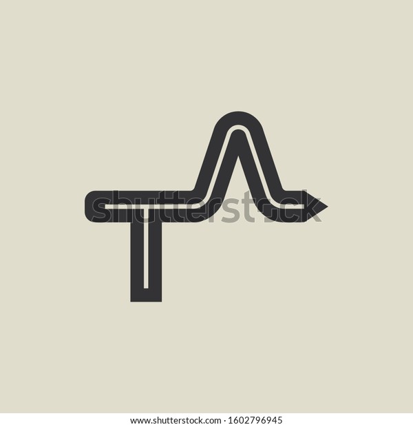 Letter Ta Pencil Shape Logo Design Stock Vector (Royalty Free ...