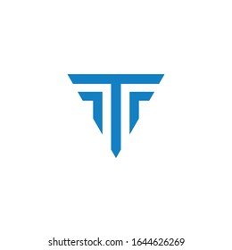 Vektor Stok Letter Tf Triangle Logo Design Simple (Tanpa Royalti ...