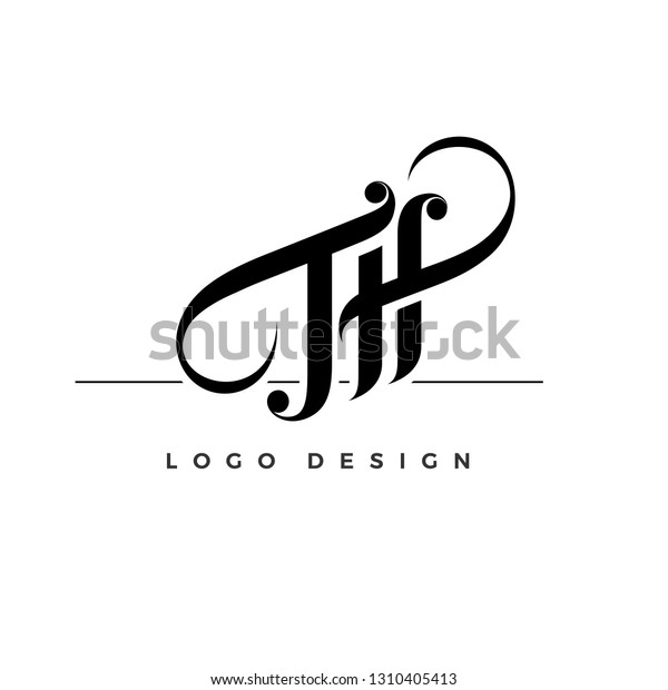 Letter Th Typogrraphic Logo Design Stock Vector (Royalty Free) 1310405413