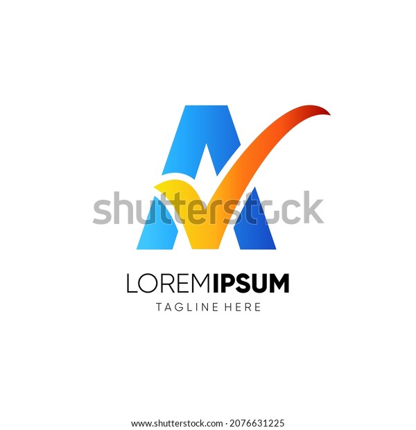 Letter Tick Check Mark Logo Design Stock Vector (Royalty Free ...