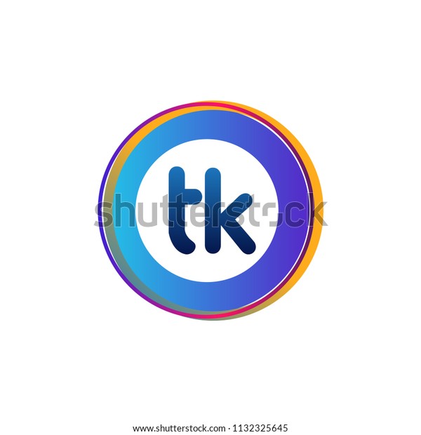 Letter Tk Logo Colorful Circle Letter Stock Vector (Royalty Free ...
