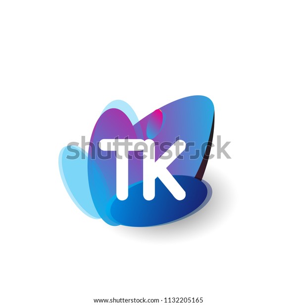 Letter Tk Logo Colorful Splash Background Stock Vector (Royalty Free ...
