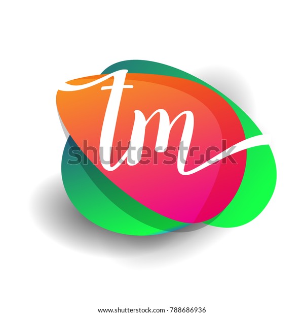 Letter Tm Logo Colorful Splash Background Stock Vector (Royalty Free ...