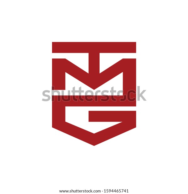 Letter Tmg Shield Logo Design Stock Vector (Royalty Free) 1594465741