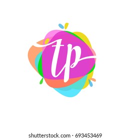 Letter Tp Logo Colorful Splash Background Stock Vector (Royalty Free ...