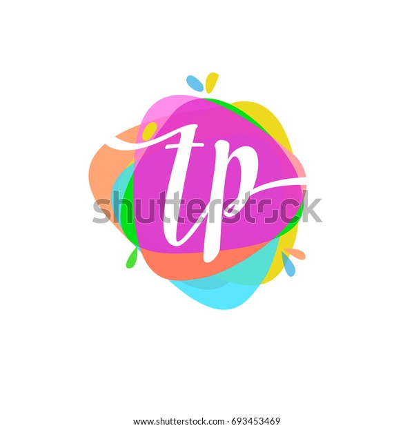 Letter Tp Logo Colorful Splash Background Stock Vector (Royalty Free ...