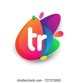 Letter Tr Logo Colorful Splash Background Stock Vector (Royalty Free ...