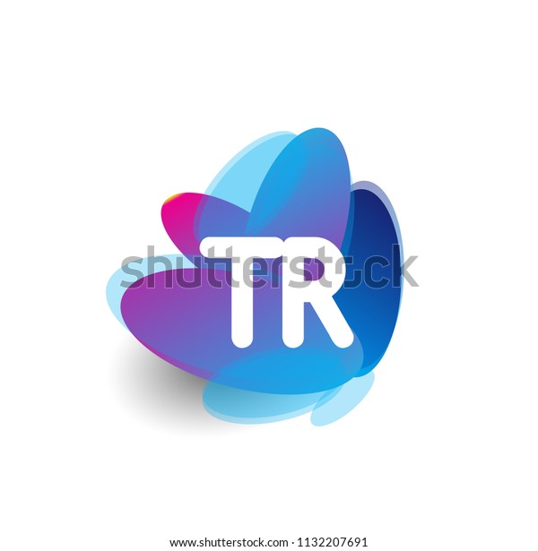 Letter Tr Logo Colorful Splash Background Stock Vector (Royalty Free ...