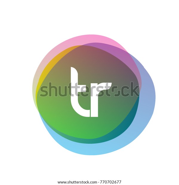 Letter Tr Logo Colorful Splash Background Stock Vector (Royalty Free ...