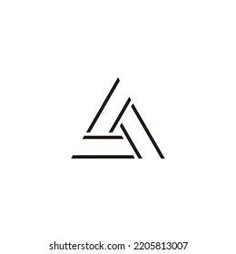 Letter Triangle Fold Lines Geometric Symbol Stock Vector (Royalty Free ...