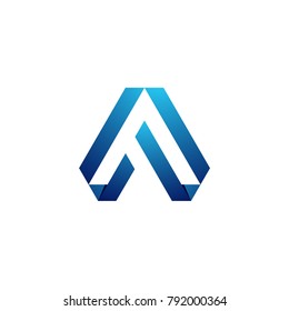 Letter Triangle Icon Blue Color Stock Vector (Royalty Free) 792000364 ...