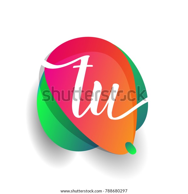 Letter Tu Logo Colorful Splash Background Stock Vector (Royalty Free ...