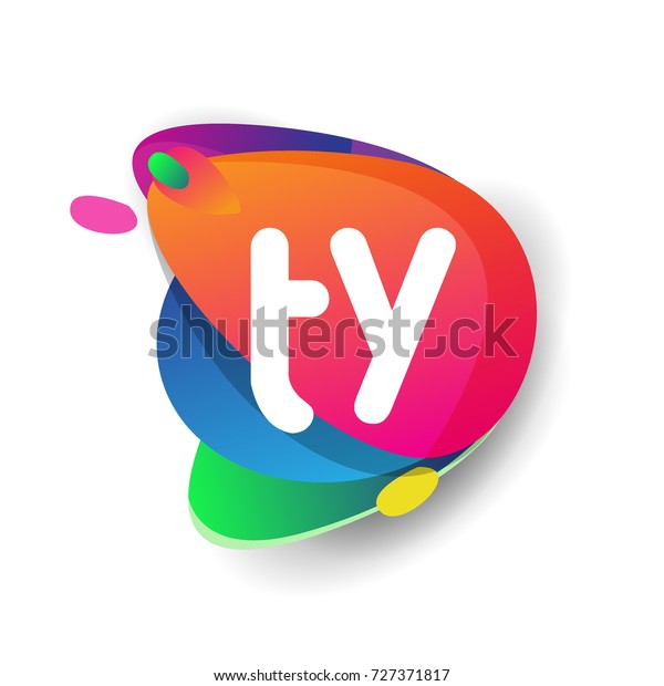 Letter Ty Logo Colorful Splash Background Stock Vector (Royalty Free ...