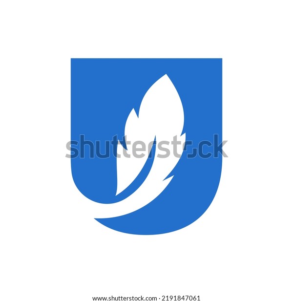 Letter U Bird Feather Logo Design Stock Vector (Royalty Free ...