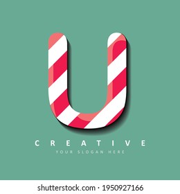 Letter U Candy Logo Design Vector Stock Vector (Royalty Free ...