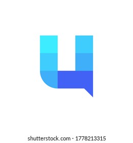 Letter U Chat Communication Logo Icon Stock Vector (Royalty Free ...